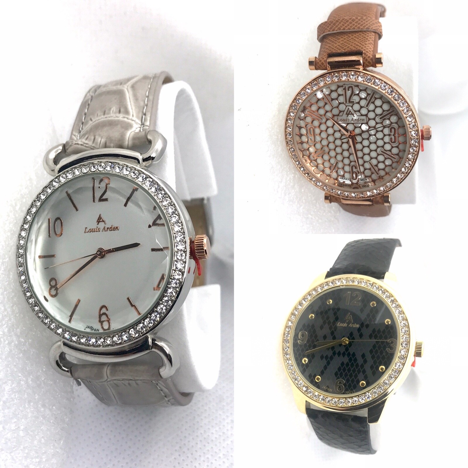 Louis Arden Quartz Watches Women with crystals and leather band | eBay