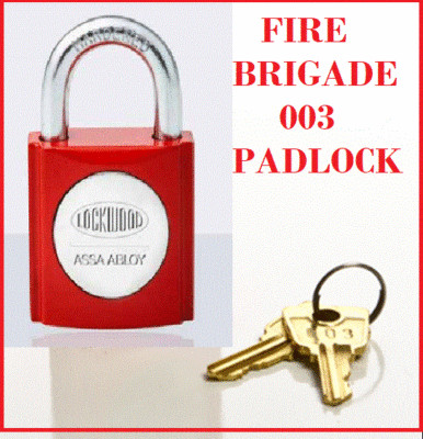 Lockwood Fire Red 003 Padlock + keys 225/40/119 Fire Brigade padlock ...