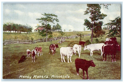 c1910 Money Makers Minnesota MN Cows in the Farm Scene Unposted ...