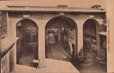 Vintage Postcard Roma Casa di Livia Palatino Rome Italy interior arches ...