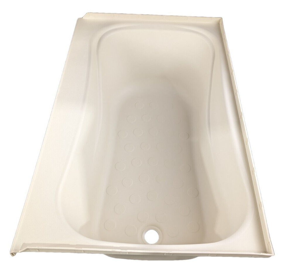 RV Bath Tub 38" x 24" Parchment Right Drain Trailer Camper Wash Bath ...