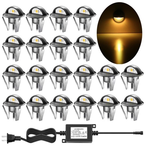 20pcs LED Step Lights Low Voltage IP65 Waterproof Recessed LED Deck ...