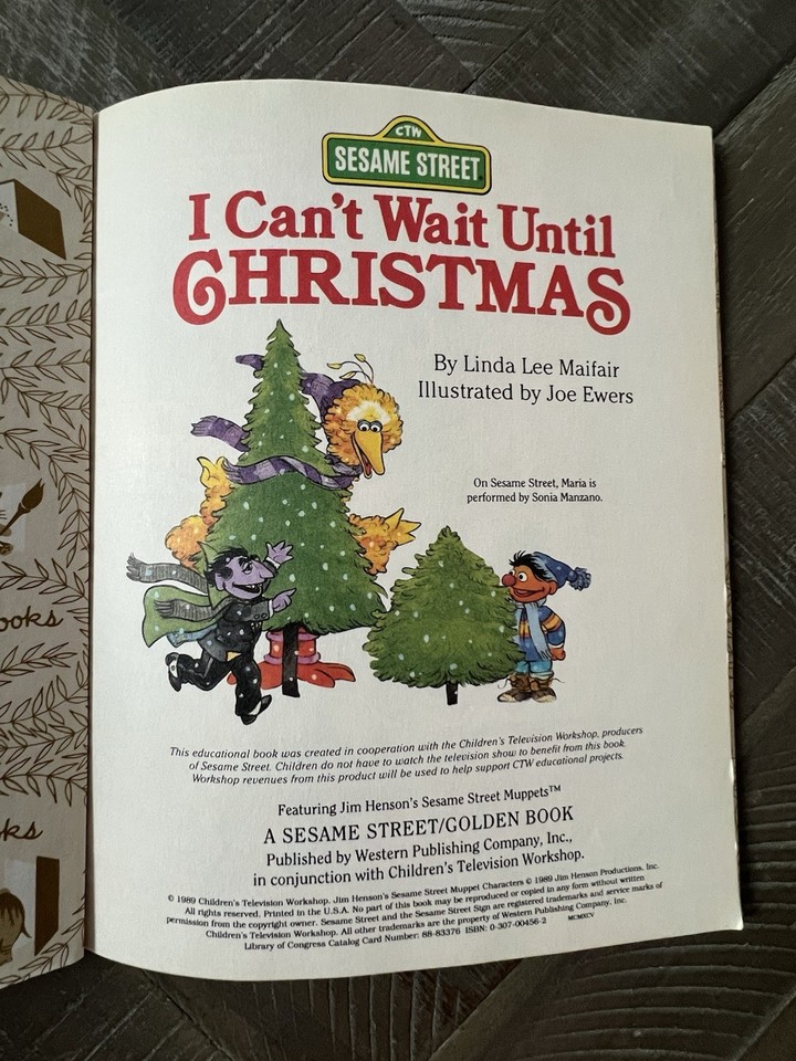 1995 Little Golden Book #456-12 Sesame Street: I Can't Wait Until ...