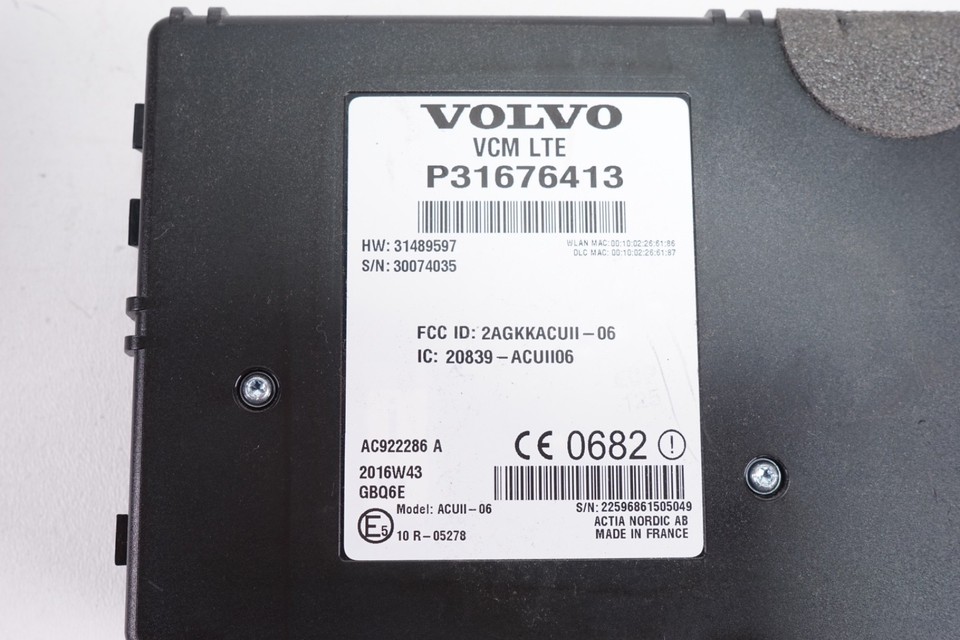 VOLVO XC90 S90 Communication Vehicle Connectivity Module OEM 2016 ...