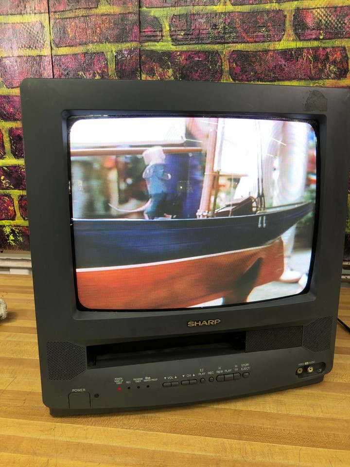 Sharp 13" CRT TV VCR Combo Model 13VT-K100 w/Front RCA Inputs for Retro ...