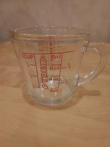 Vintage Pyrex 1 Cup Liquid Measuring Cup #508 Red Letter | eBay