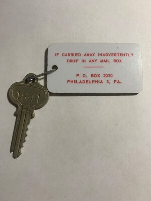 Sheraton Motor Inn Hotel Motel Room Key & Fob Philadelphia Pennsylvania ...