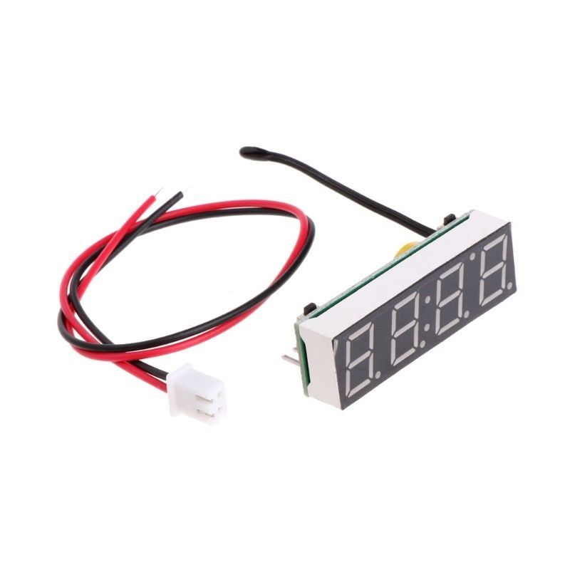 12V Digital Clock Car LED Electronic Clock Time Alarm Voltage ...