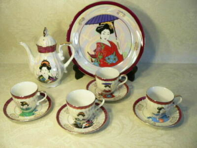 Japanese Tea Sets Porcelain Geisha Girls Gift Collectible TEA Cups ...