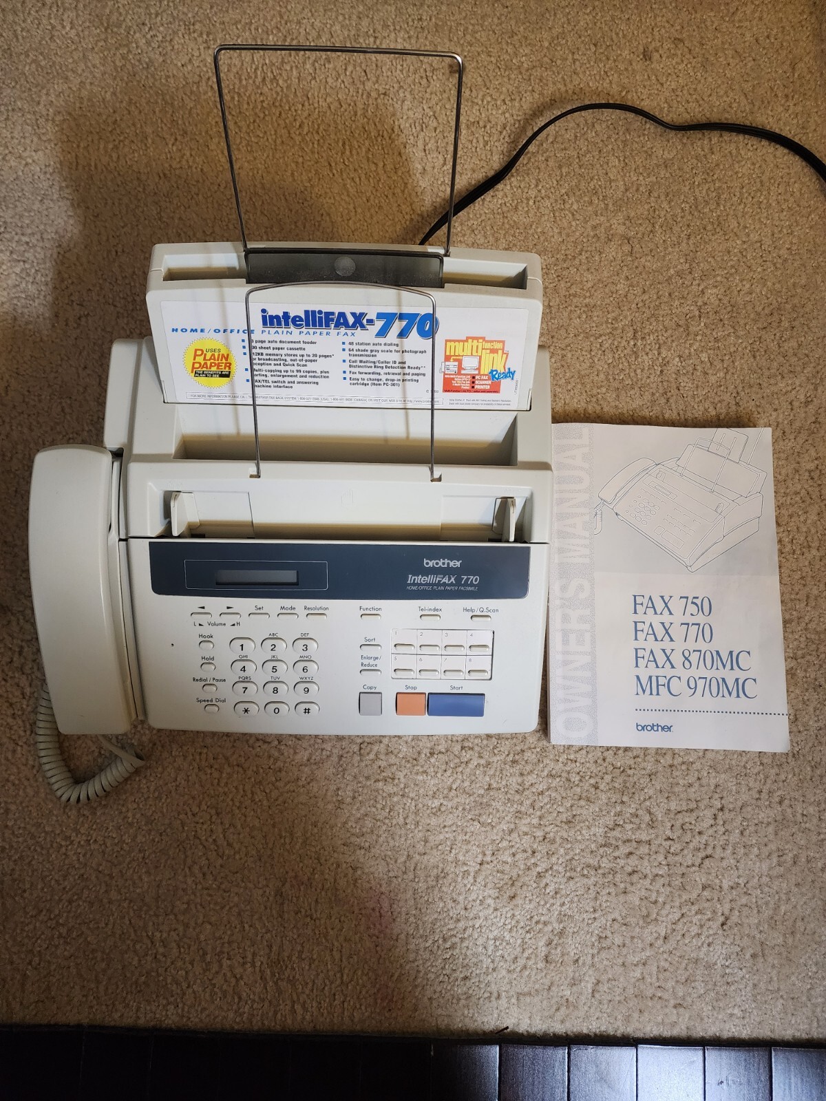 Brother Intellifax 770 Plain Paper Fax Machine Phone Copier for sale ...