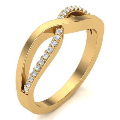 18k Hallmark Yellow Gold Natural Diamond Elegant Infinity Engagement ...
