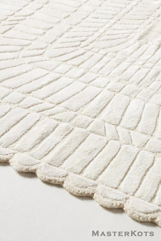 Brighton Ivory Modern Thick Hand-Tufted 100% Wool Area Rug Carpet | eBay