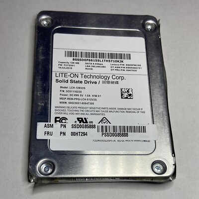 LITE-ON LCH-128V2S 2.5" SATA128GB Solid State Drive FRU: 00HT294 | eBay