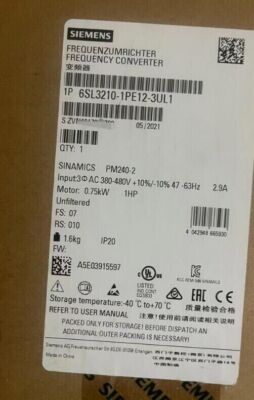 6SL3210-1PE12-3UL1 NEW SIEMENS SINAMICS Power Module PM240-2 6SL3210 ...