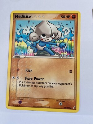 Meditite 56/100 Non-Holo Foil NM Pokemon card EX Crystal Guardians | eBay