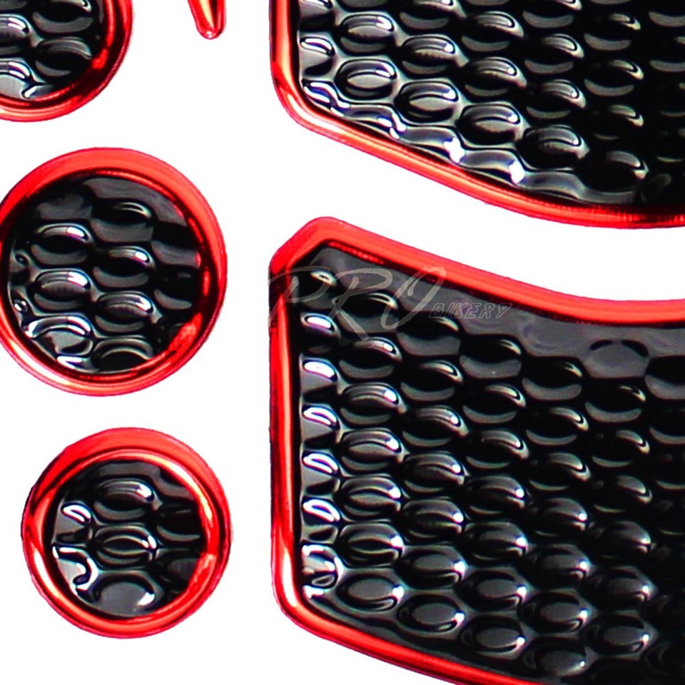 16PC Perforated Gas Tank Pad+Fuel Cap Cover 97-03 GSXR-600/750/1000 ...