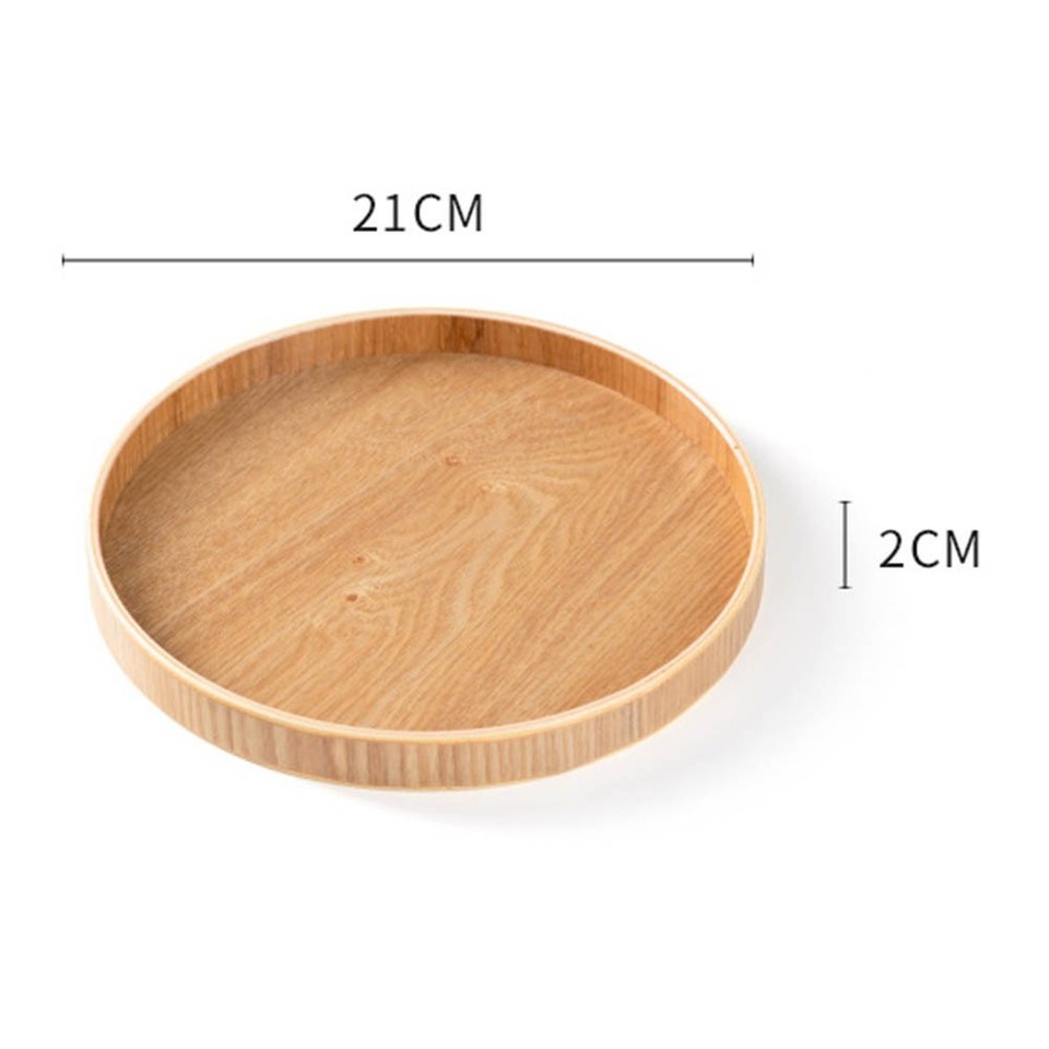 Wooden Round Tray Enhances Table Aesthetic in For Home or Hotel Setting ...