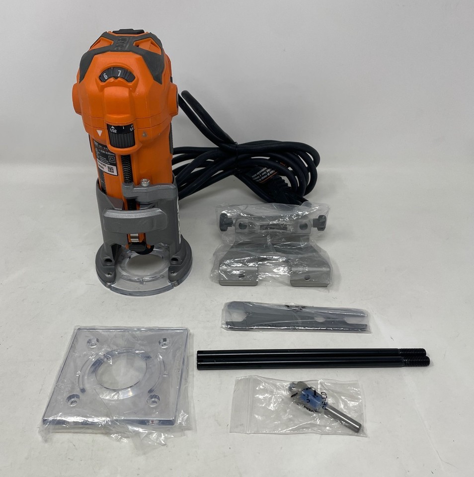 RIDGID R2401 1/4-Inch 5.5A Compact Laminate Trim Router, Orange/Gray ...