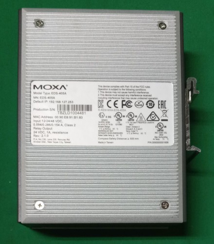MOXA model EDS-405A Entry-level managed Ethernet switch. Version 2.1.0 ...
