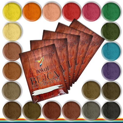 5 x 18 g Holzbeize Beize Möbelbeize Pulver Pulverbeize 21 Farben zur ...