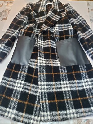 Calvin Klein Women's Jacket/coat Large Notch Collar Double Breast Patch ...