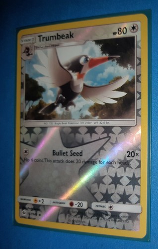 Trumbeak 107/149 reverse holo & Pikipek 106/149 Pokemon card Sun & Moon ...