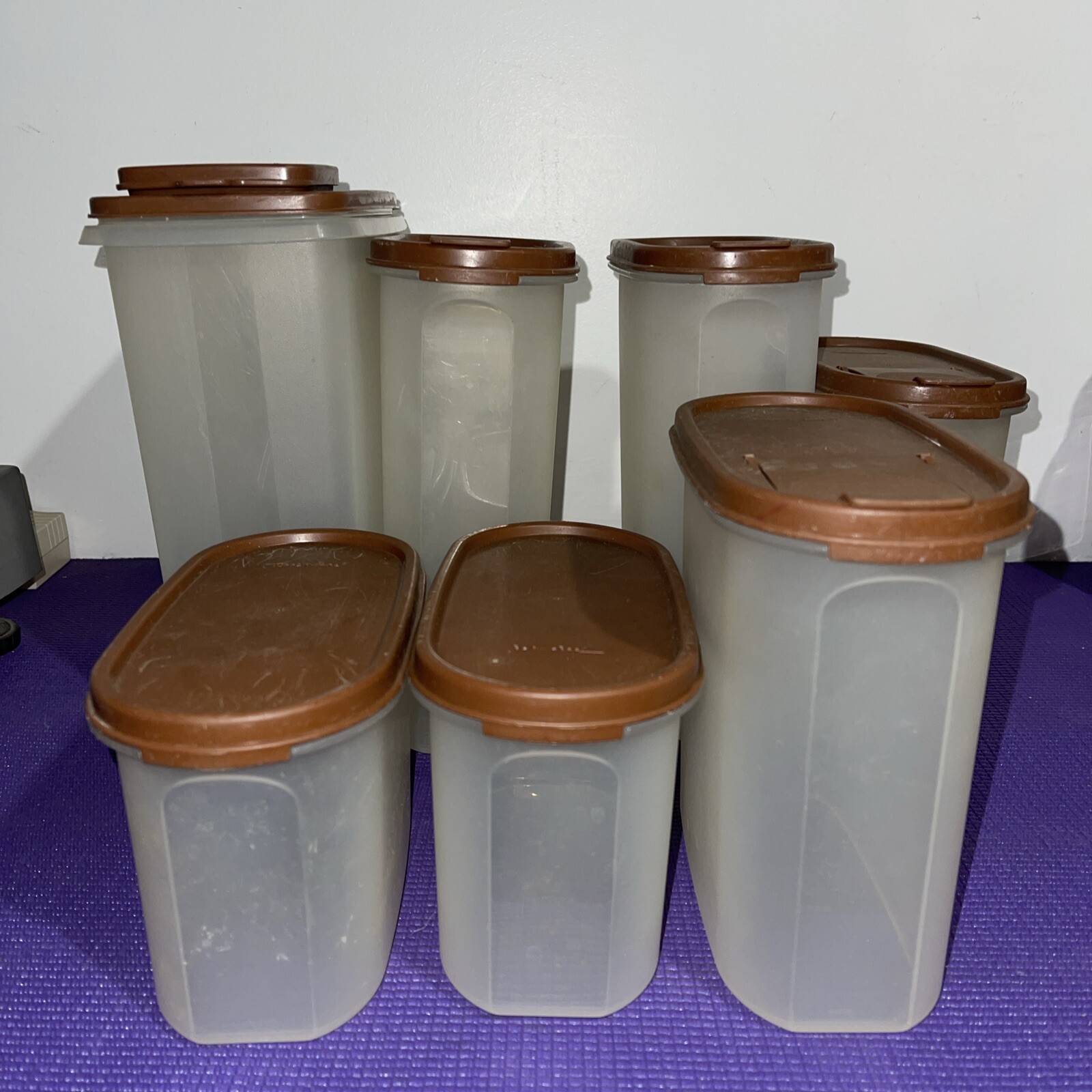 Lot Of 7 Tupperware Modular Mates Ovals Set Brown Color Seals 7 Lids | eBay