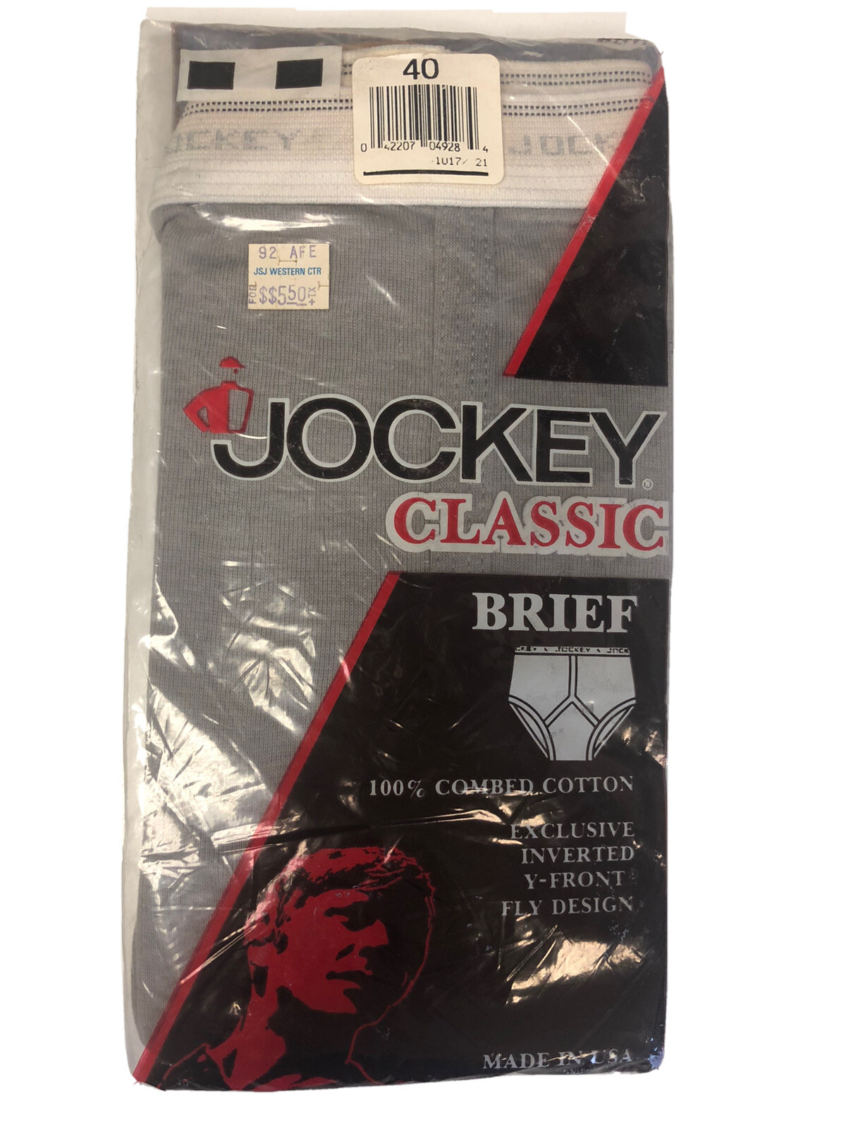 NOS New Vtg 1987 Jockey CLASSIC Brief Men's Navy Blue Y FRONT FLY ...