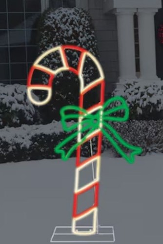 4 FT LED NEON FLEX CANDY CANE LIGHTED YARD DECOR | eBay