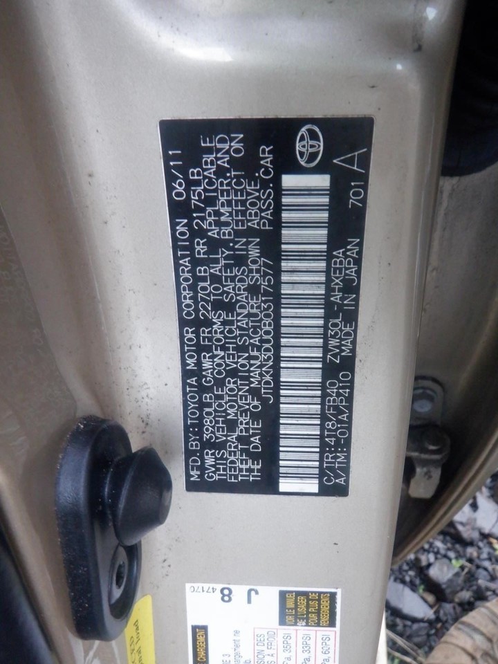 Driver Front Door Glass Without Water Repellent Glass Fits 10-11 PRIUS ...