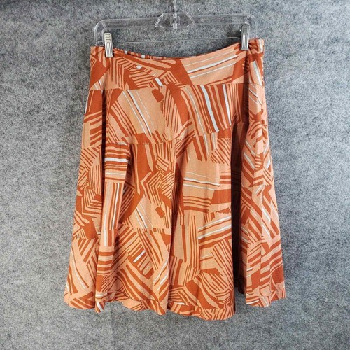 Odille by Anthropologie A-Line Pleated Skirt Women's 6 S Small Orange ...
