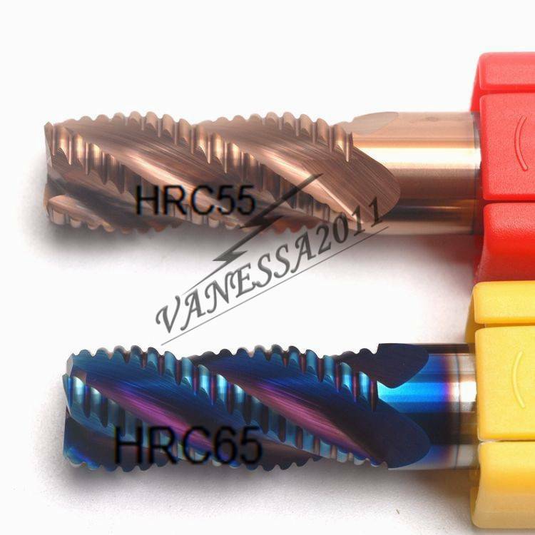 HRC55° HRC65°Coarse skin cutter 4 flutes Wave milling cutter tungsten ...