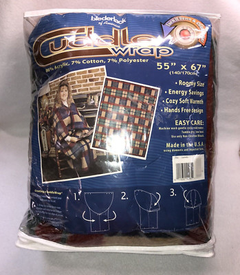 Biederlack Cuddle Wrap Fleece Wearable Blanket Caldwell Plaid Vintage USA 55x67” | eBay