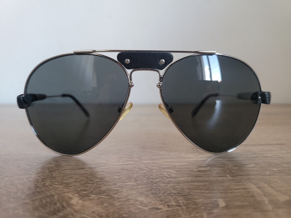 CHLOE CL 2104 Aviator Sunglasses With Leather Detailing Made in France AUTHENTIC | eBay