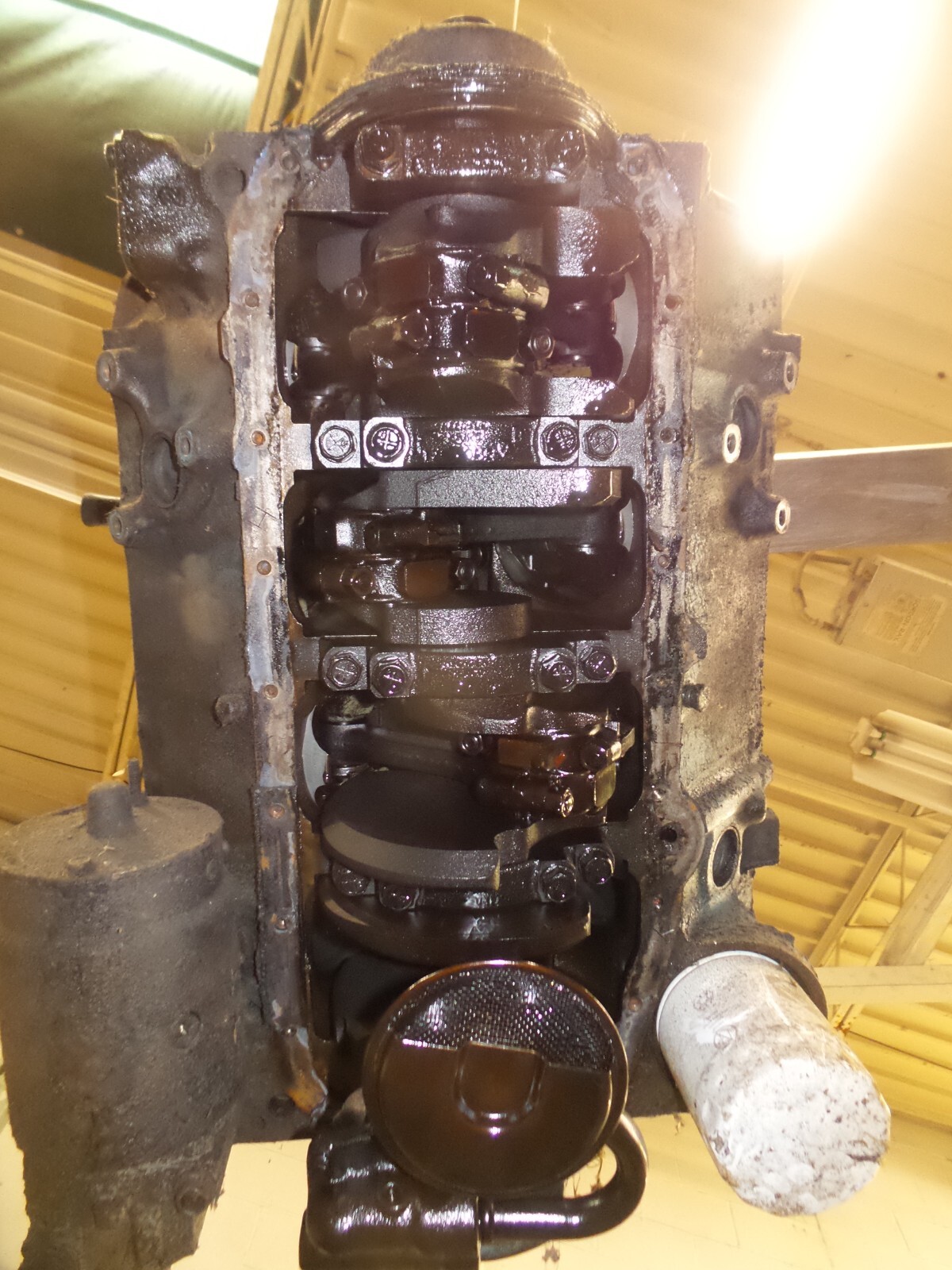 SBC 350 V8 ENGINE MOTOR BLOCK 3970010 4 BOLT MAIN MJ21800 MADE IN ...