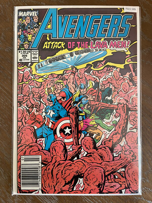 AVENGERS ATTACK OF THE LAVA MEN! #305 MARVEL COMIC BOOK NEWSSTAND 7.5 ...