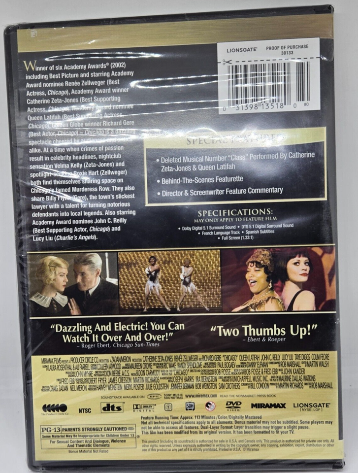 Chicago [Full Screen Edition] - DVD Brand New And Sealed | eBay