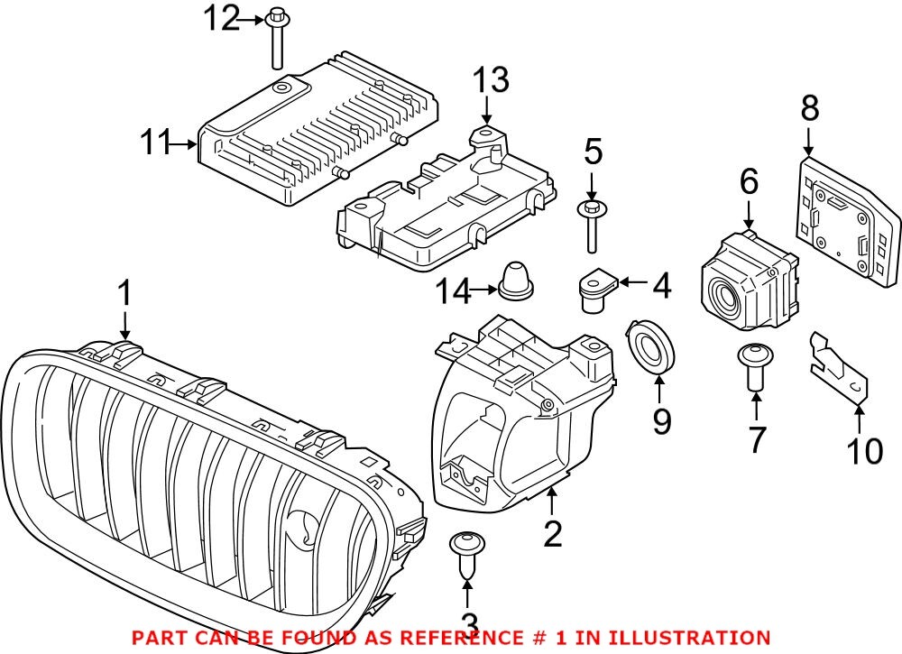 Genuine OEM Front Passenger Right Inner Grille For BMW 51137373690 | eBay