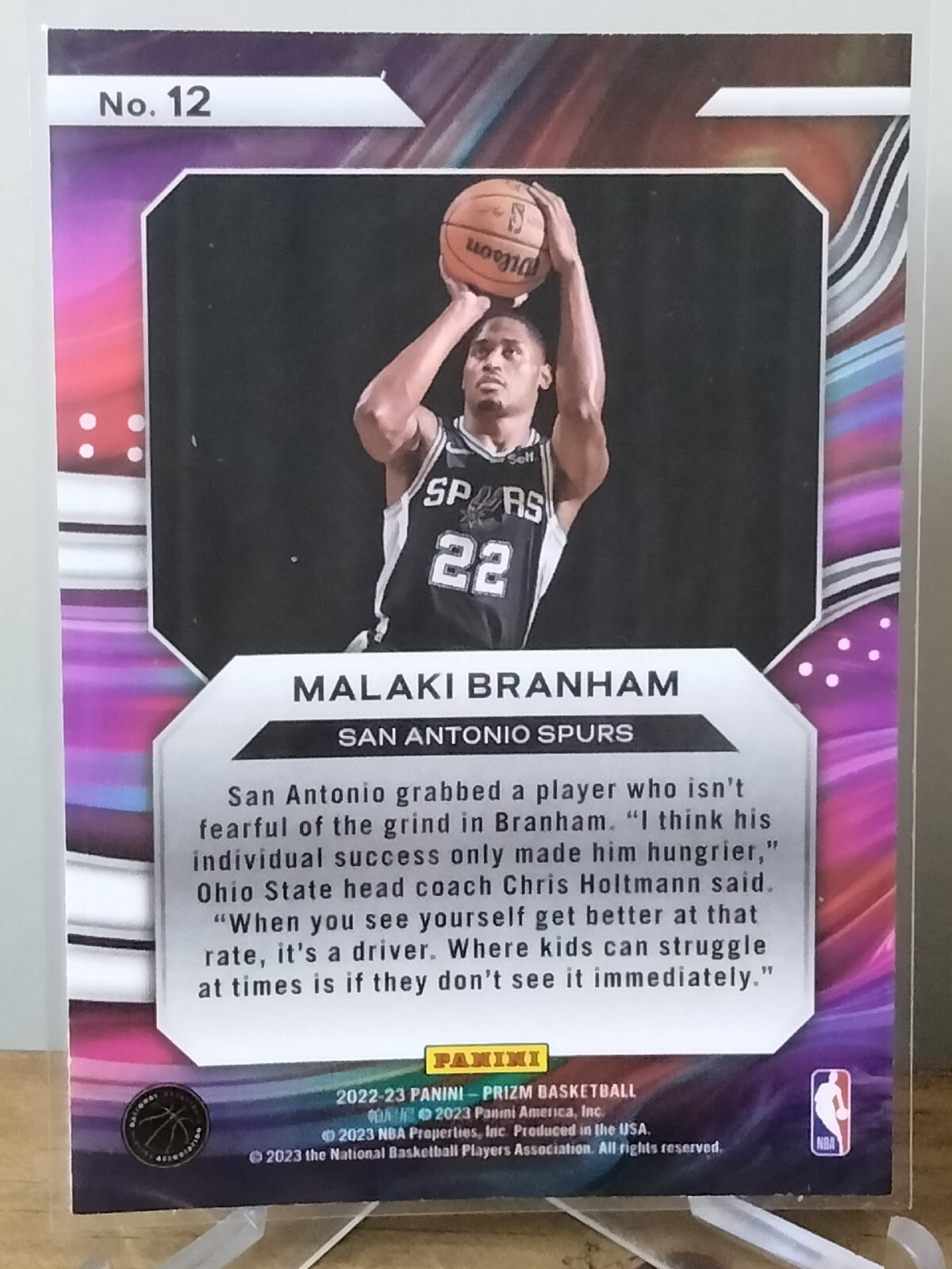 MALAKI BRANHAM 2022-23 Panini PRIZM INSTANT IMPACT Rookie Insert #12 ...