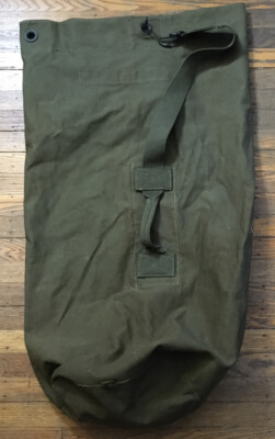 Vintage USGI Military Duffel Bag Olive Green Heavy Duty Canvas Army Sea ...
