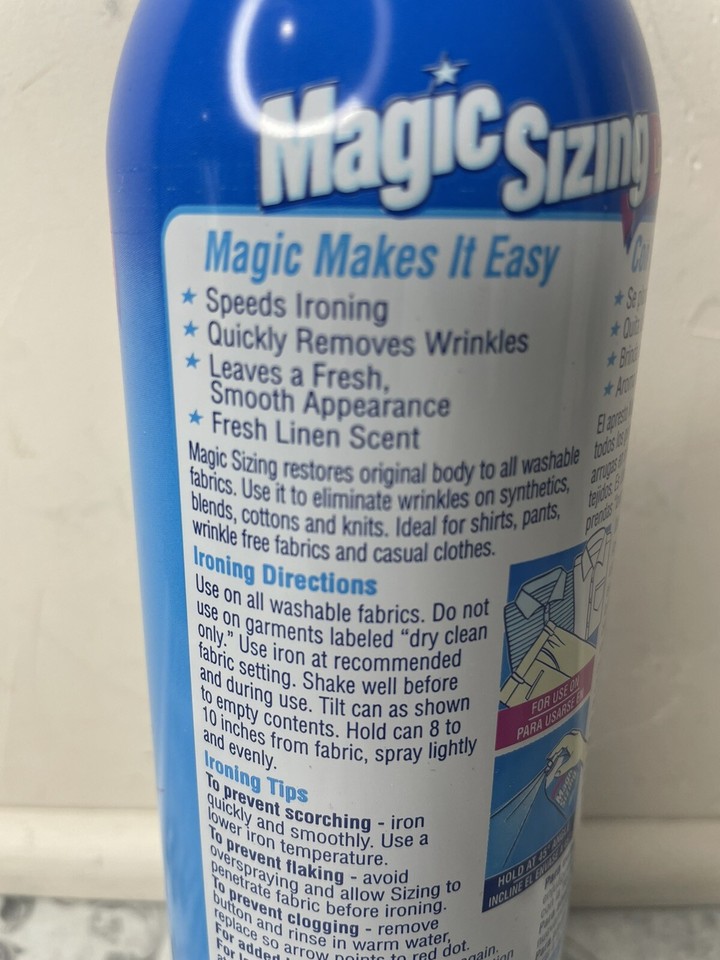 Magic Sizing Fabric Finish Light Body Ironing Spray Fresh Clean Scent ...