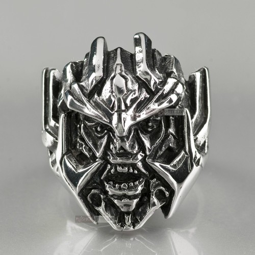 Silver ring stainless steel Transformer Decepticon Megatron solid band ...