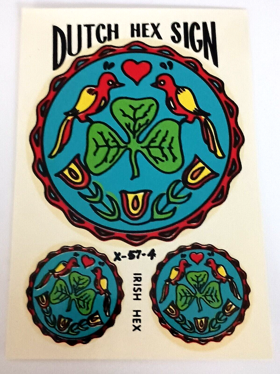Irish Hex Signs Hxa: IRISH HEX 08 32in PA Dutch Engraved