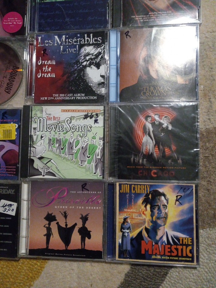 Lot of 25 Musical Movie TV Soundtrack Motion Picture CDs discs music ...