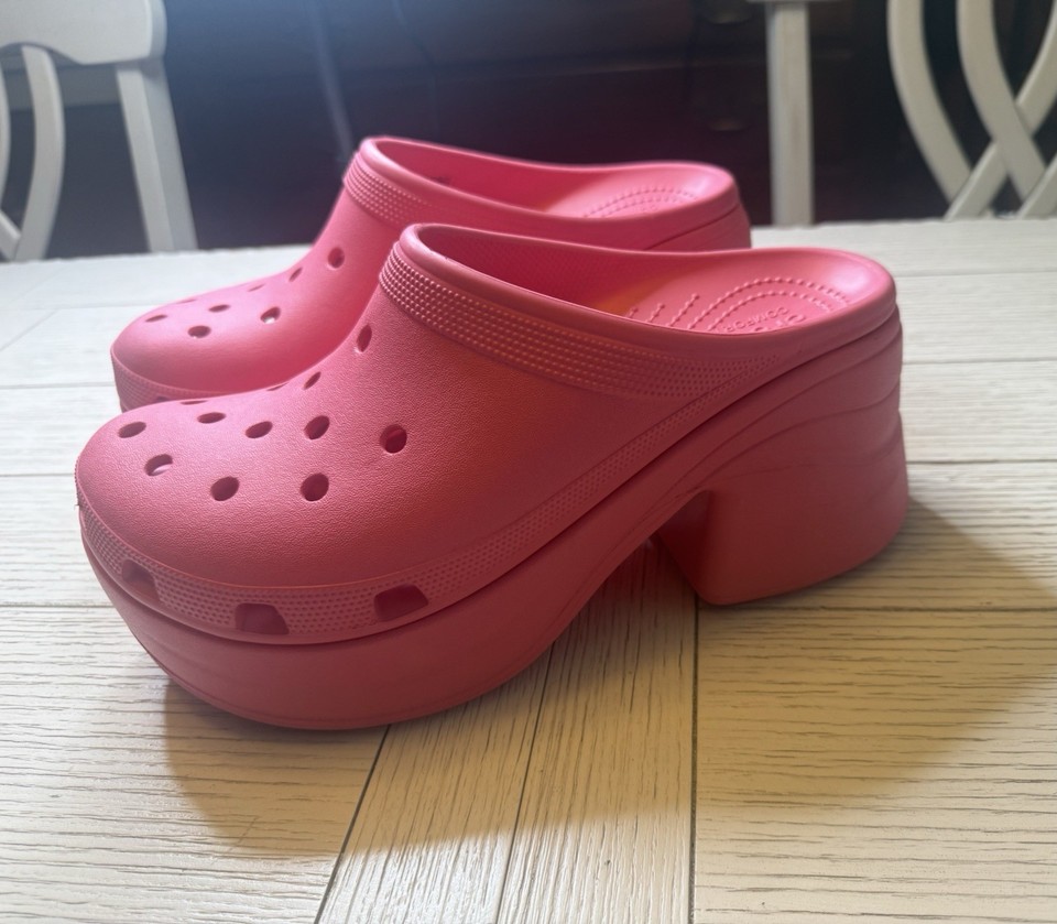 Crocs Heeled Clog NWOT Women Sz 12 Hyper Pink Siren Platform Clogs ...