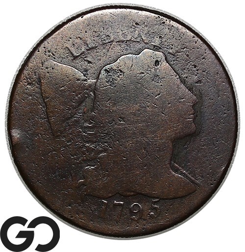 1795 Large Cent, Flowing Hair Liberty Cap, AG-240 ** RARE Early Copper ...