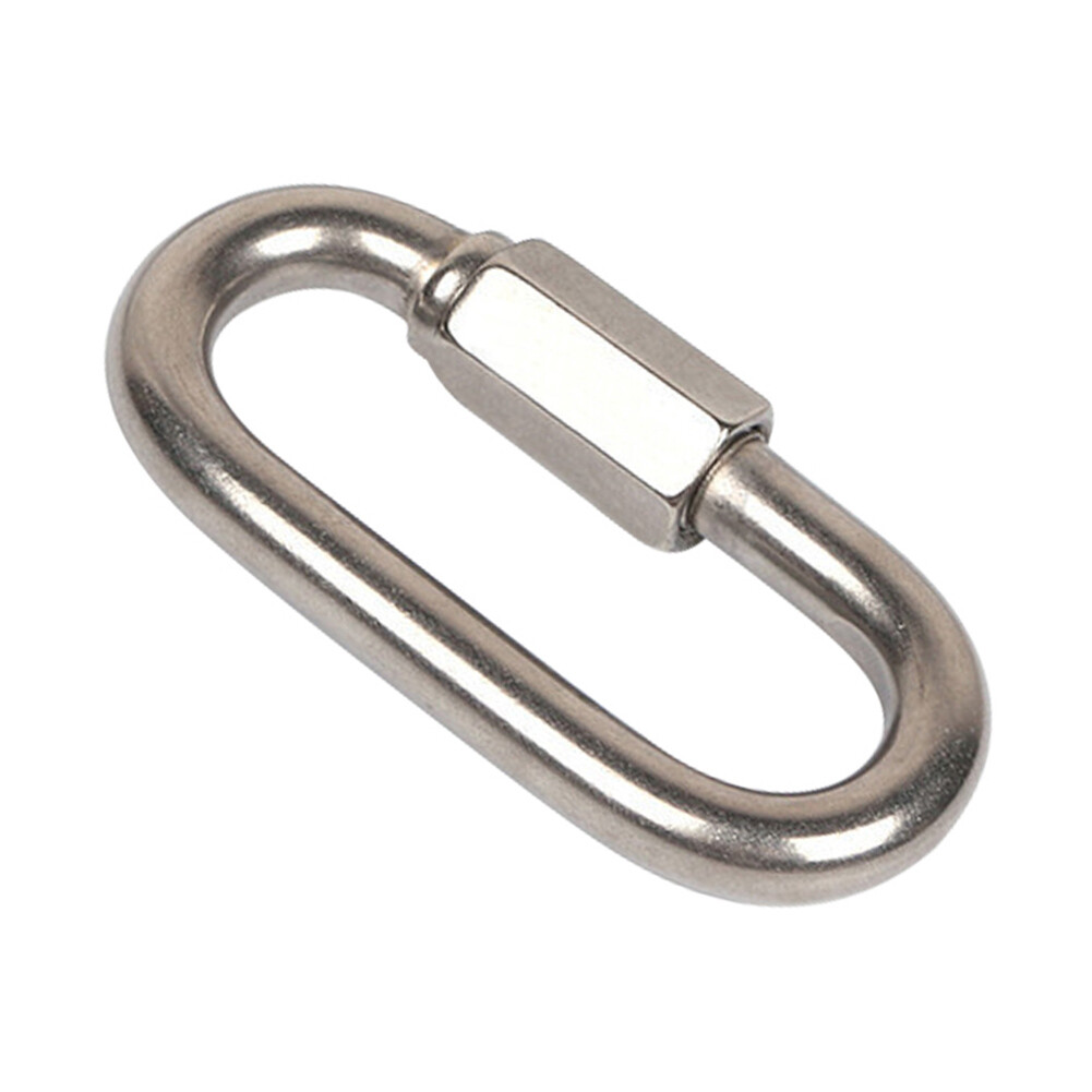Stainless Steel Screw Lock Quick Links Chain Climbing Carabiner Hook ...