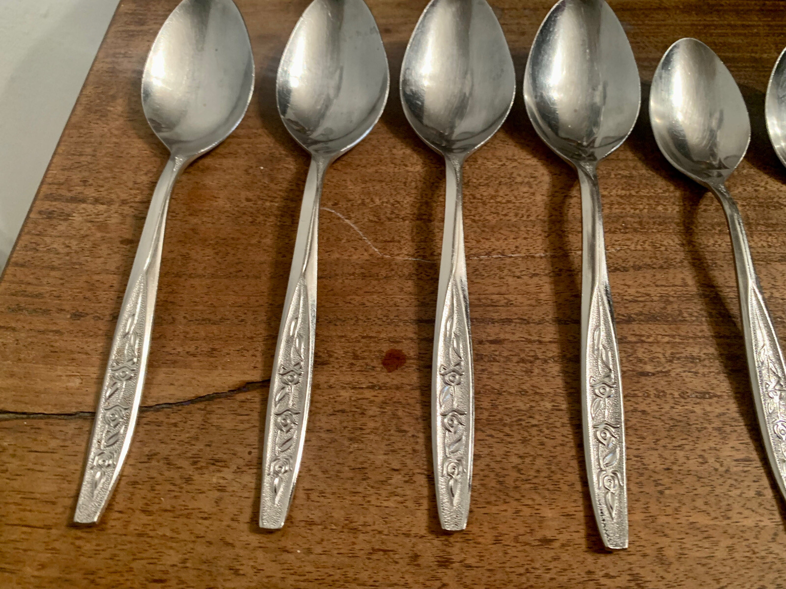 Vintage Ekco Eternal Spoon Set 9 pcs Rose Floral TSP TBSP | eBay