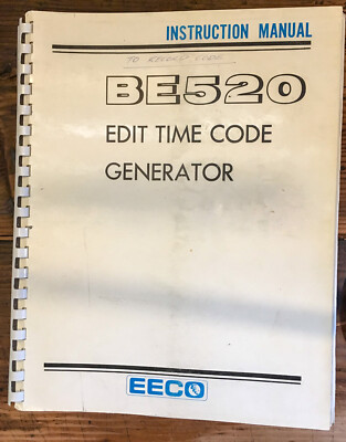 EECO Model BE520 Time Code Generator Owner / User Manual *Original* | eBay