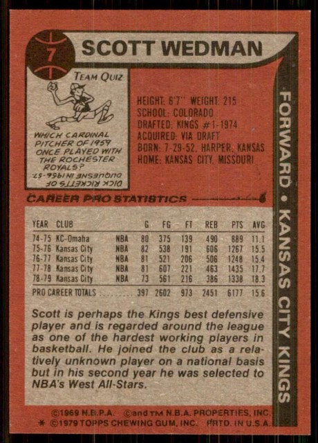 1979-80 Topps - #7 Scott Wedman for sale online | eBay